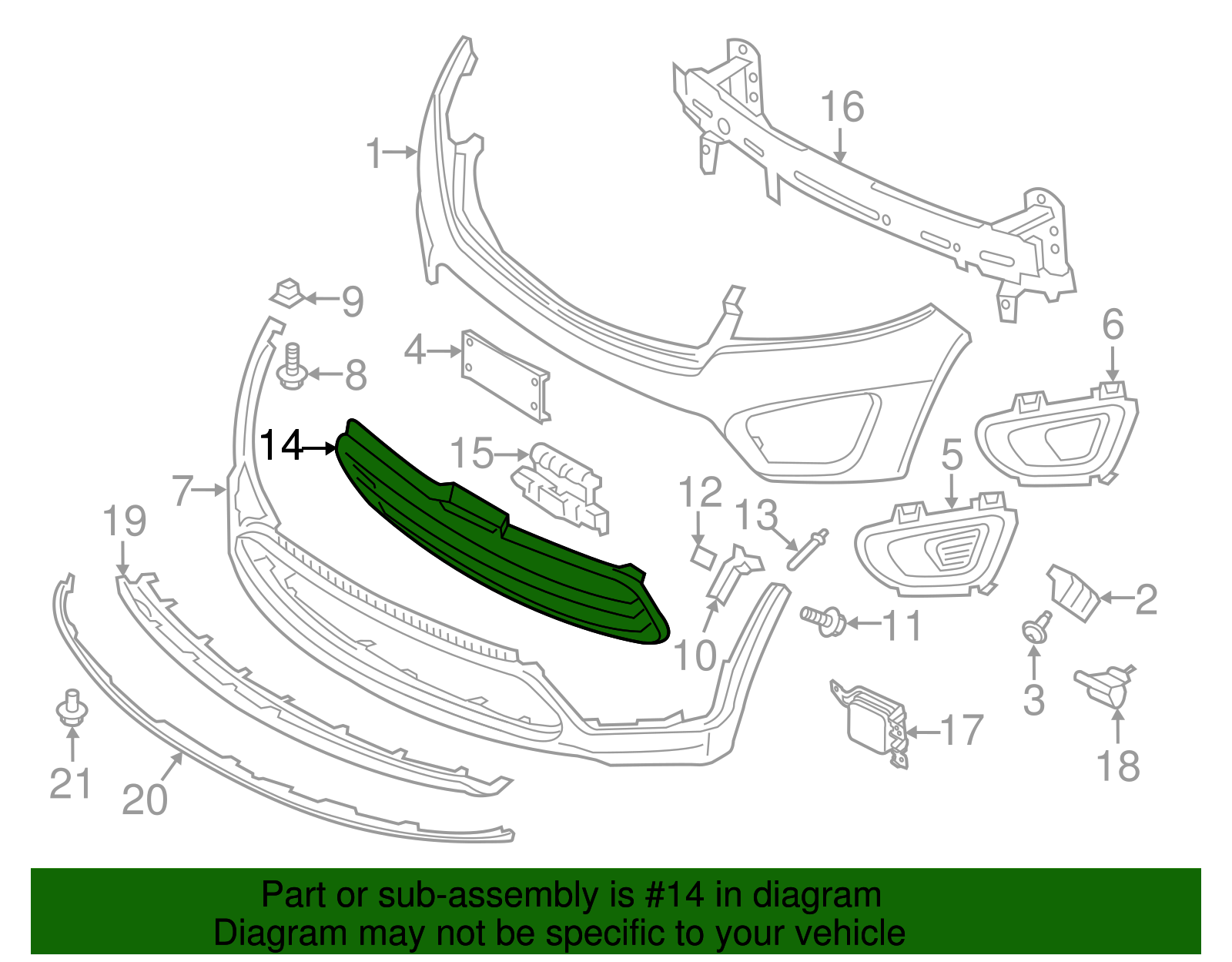 86522-C6010 - Lower Grille 2016-2018 Kia Sorento | Kia.Parts Store