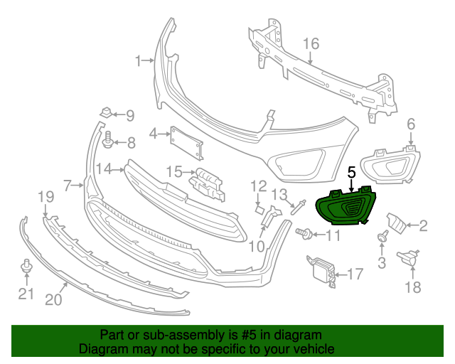 2016-2018 Kia Sorento OEM NEW 15-18 Kia Sorento Cover-Front Fog Lamp ...