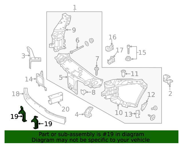 222-626-04-14 - Impact Bar Bracket 2014-2020 Mercedes-Benz | Mercedes ...