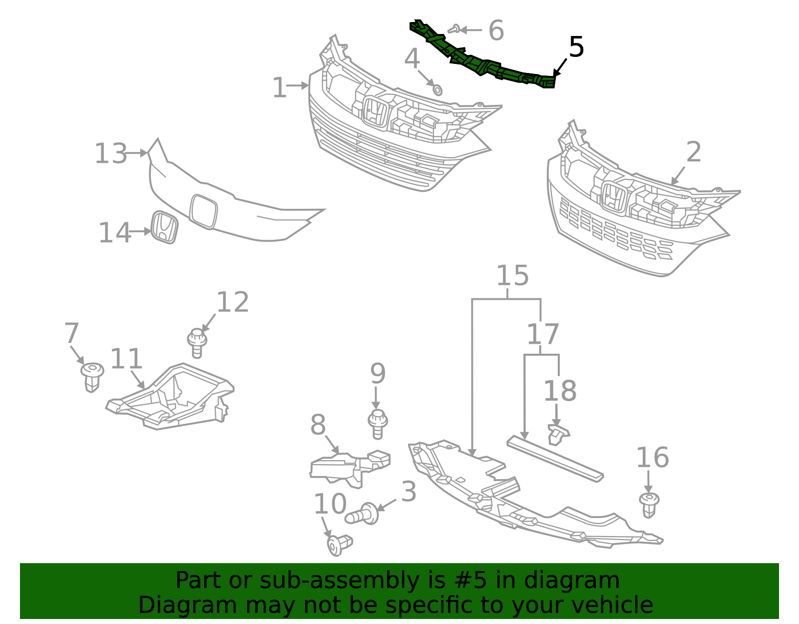 2019-2022 Honda HR-V Upper Bracket 71125-T7A-J01 | Honda Factory Parts