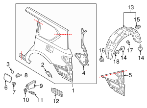 1996-2020 Infiniti Wheelhouse Liner Screw 08566-6202A | Faulkner ...