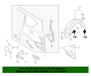 1996-2020 Infiniti Wheelhouse Liner Screw 08566-6202A | Faulkner ...