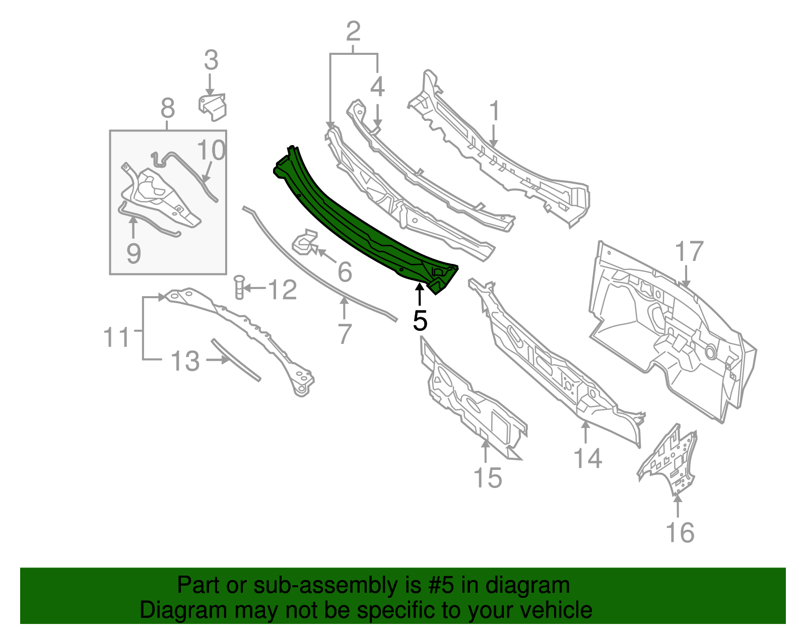 2009-2014 Nissan Maxima Cowl Grille 66862-9N00B | Temecula Nissan Parts