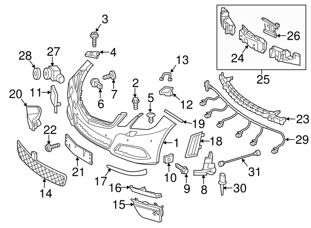 212-885-07-53 - Outer Grille - 2010-2013 Mercedes-Benz E 63 AMG ...