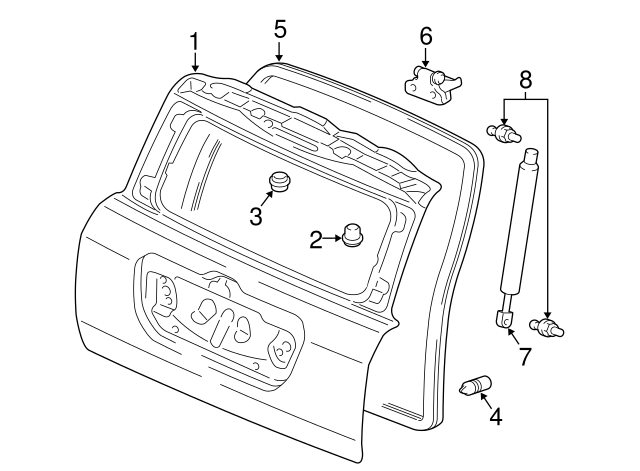 74870-S9V-A01 - Stay Assembly L Tailgate Open - 2003-2007 Honda Pilot ...