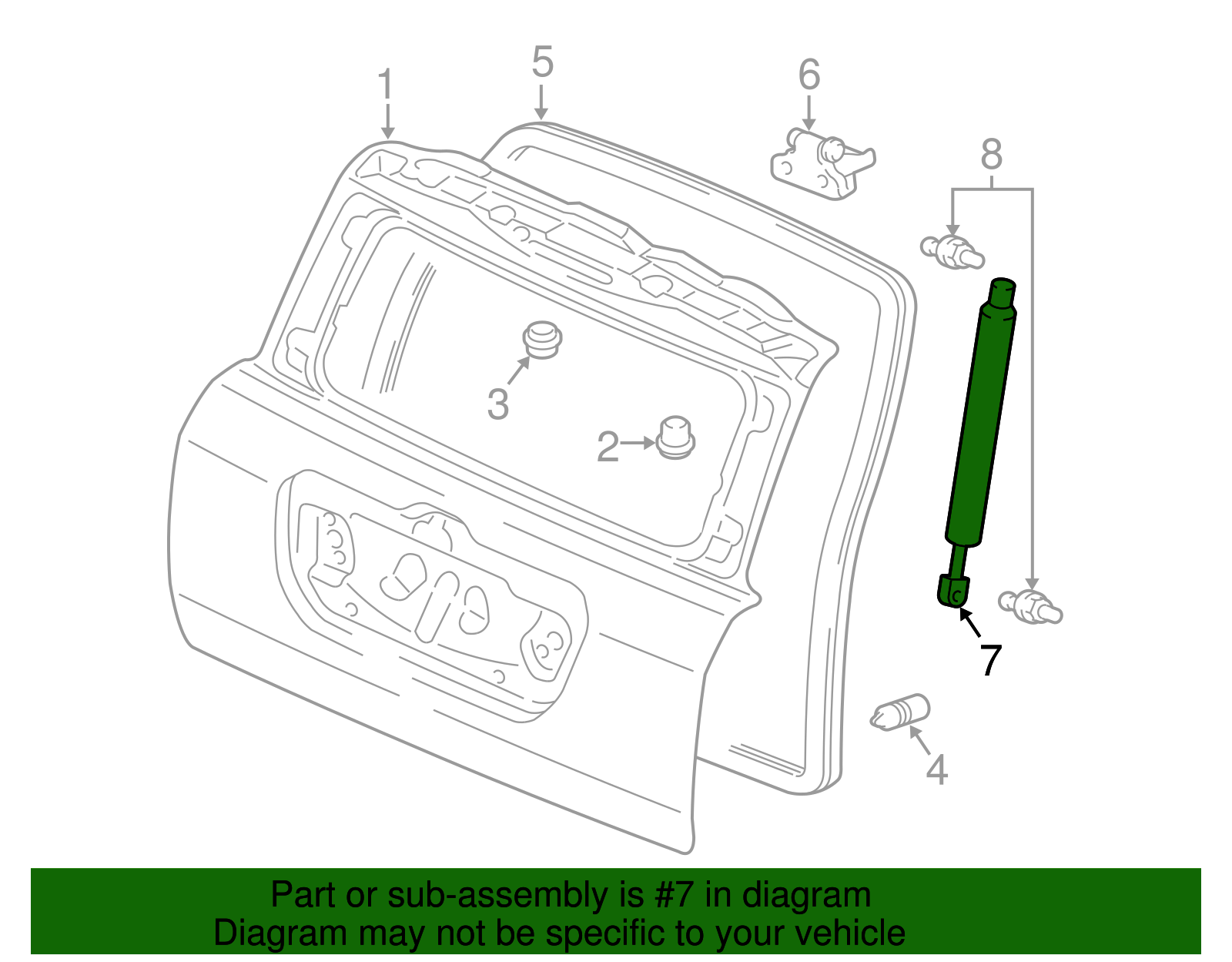 74870-S9V-A01 - Lift Cylinder 2003-2007 Honda Pilot | Honda Parts Online