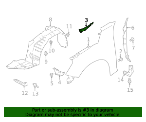 2019-2024 Nissan Altima Fender Ledge Cover 66894-6CA0A | Nissan Parts Plus