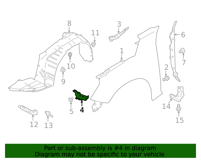 2019-2024 Nissan Altima Fender Mtg Bkt F3181-6CAMB | Conicelli Nissan