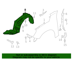 2019-2022 Nissan Altima Fender Splash Shield 63840-6CA0A ...