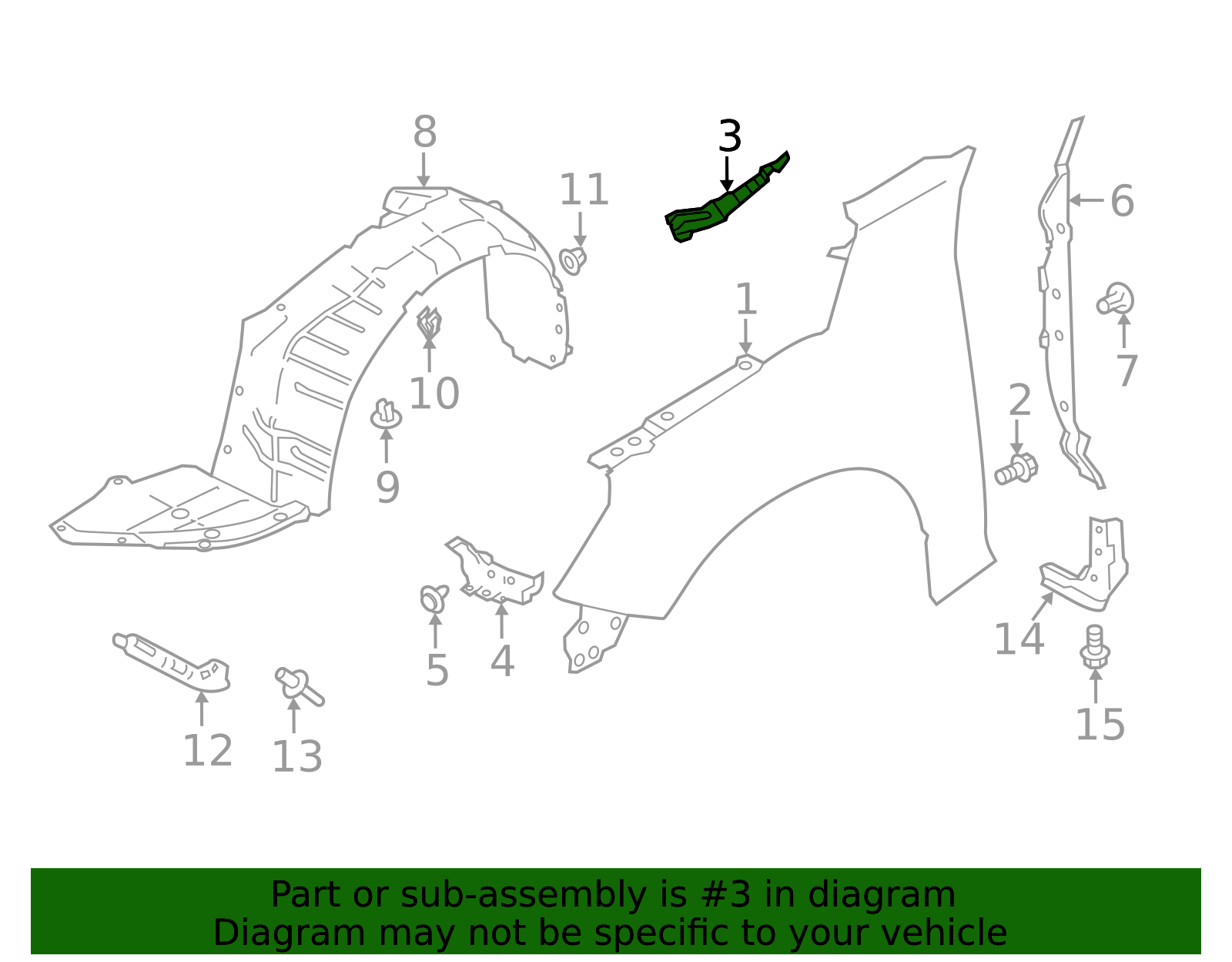 2019-2025 Nissan Altima Fender Ledge Cover 66894-6CA0A | Nissan of Daytona