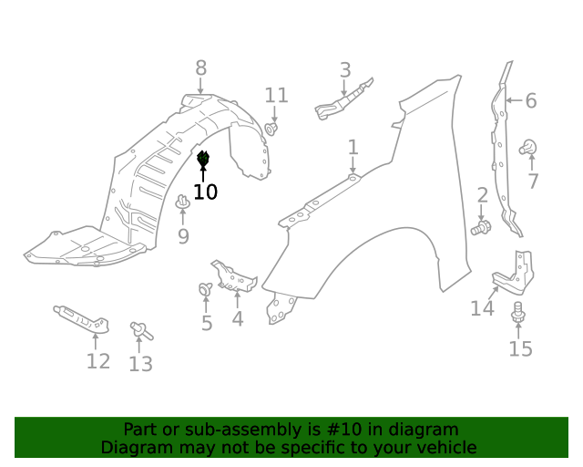 Fender Liner Clip - Nissan (01553-05233) | TascaParts.com