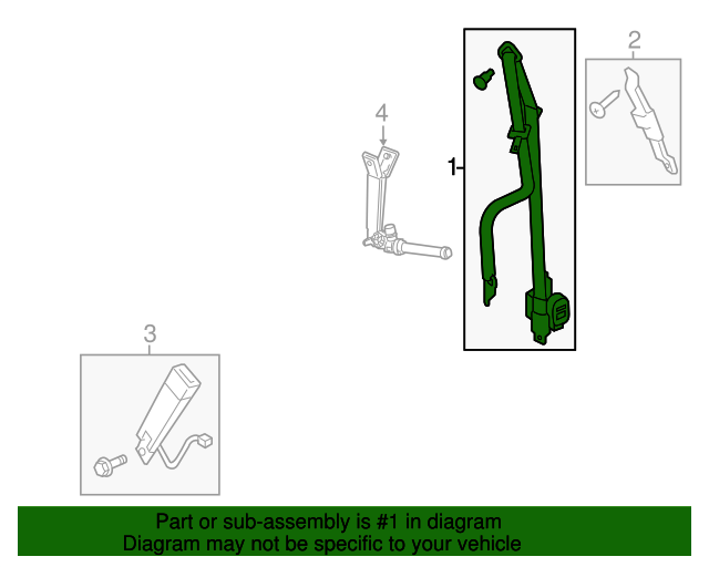 2011-2017 GM Belt & Retractor - Driver's Side (LH) 19301108 ...