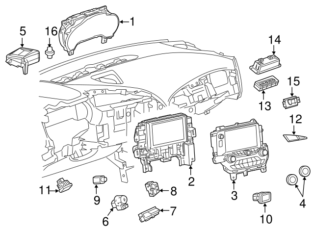 84505101 Instrument Cluster 2014-2019 Chevrolet Corvette | GM Parts Club