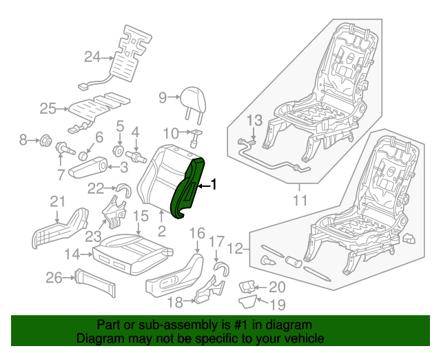 81122-TK8-A01 - Pad Assembly R Front Seat-Back (With Opds Sensor ...