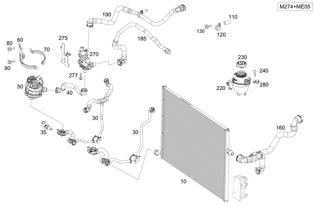 253-501-60-01 - Coolant Hose 2018-2020 Mercedes-Benz GLC350e | Mercedes ...
