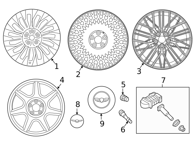 Hyundai - 52910-D2250 - Wheel Assembly Aluminum - 2020 Genesis G90 ...