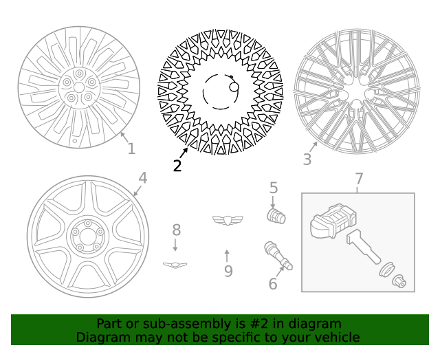2020-2021 Genesis G90 Wheel Assembly Aluminum(Rear) 52914-D2710 ...