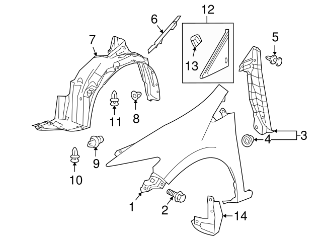 75495-TM8-A01 - Corner Molding 2010-2014 Honda Insight | Honda Parts Online