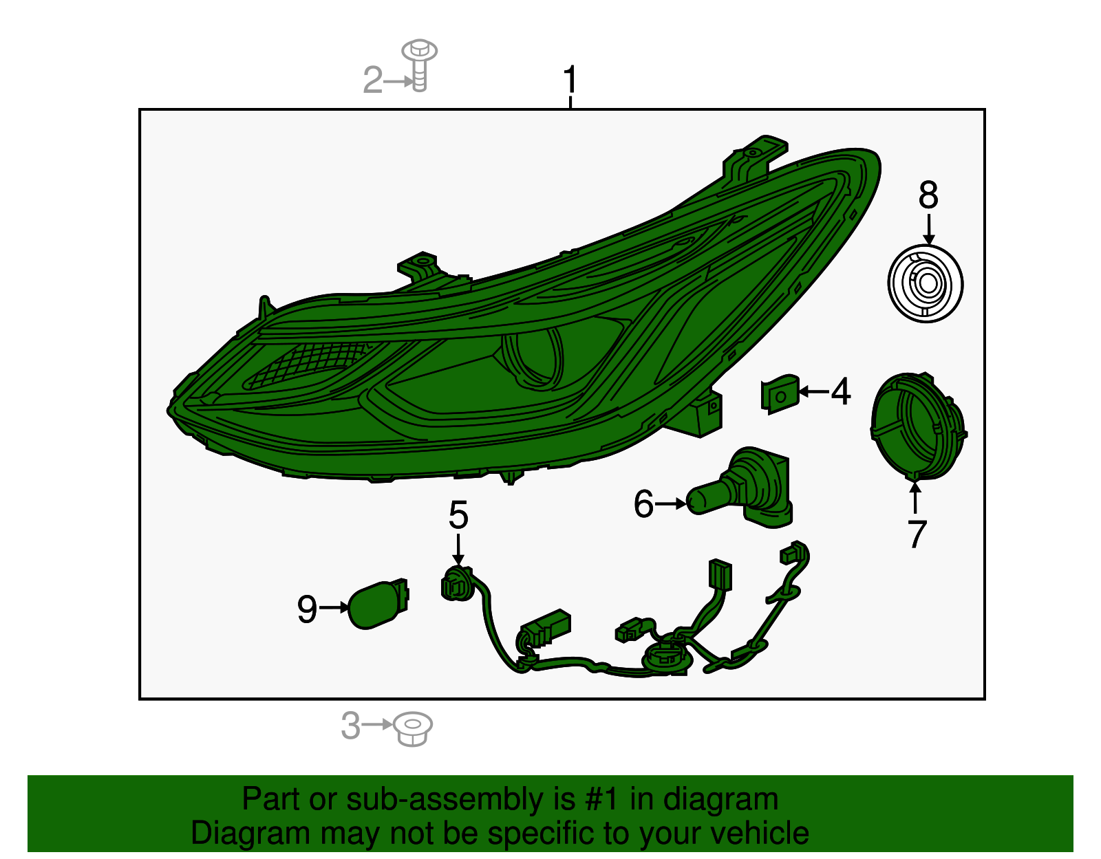 2016-2019 Chevrolet Cruze Headlamp, LEFT 42680785 GM | GMPartsDirect.com