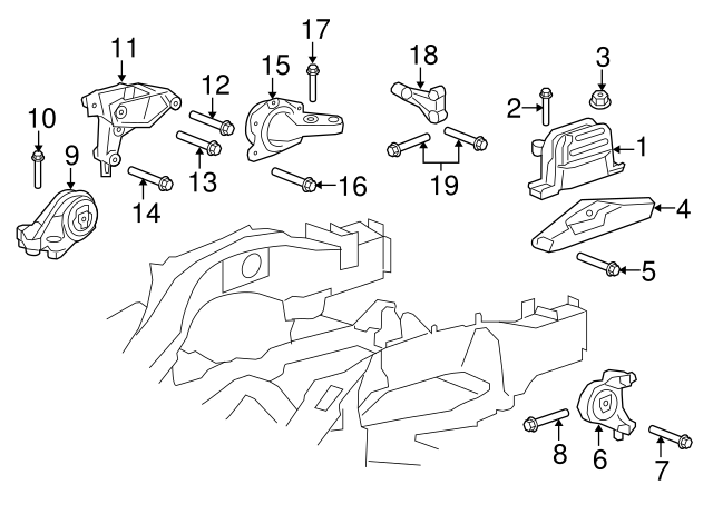 2012 Chevrolet Captiva Sport Trans Mount 25939180 | TascaParts.com