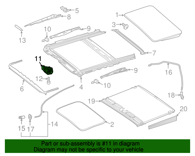 213-900-32-07 - Sunroof Motor 2017-2020 Mercedes-Benz | AutoNationParts.com