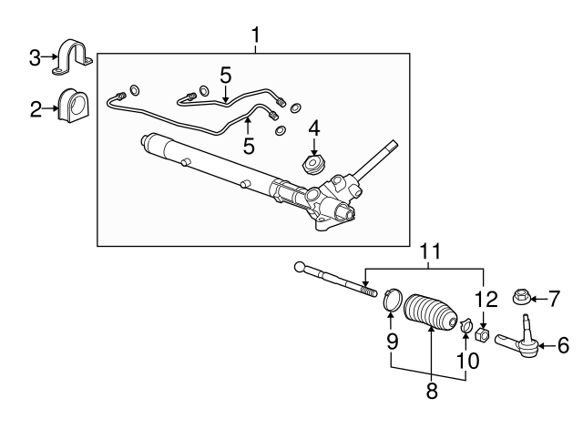2010-2015 Chevrolet Camaro Inner Tie Rod 92227430 | TascaParts.com