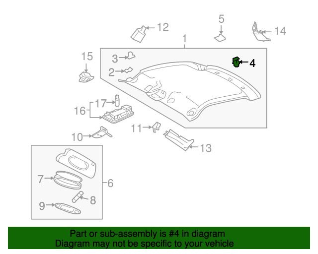 2006-2012 Porsche Cayman Headliner Retainer 999-591-976-40 | Sunset ...