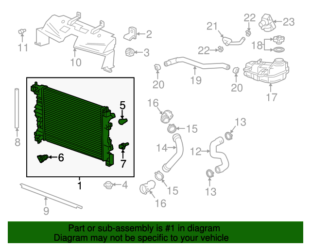 2013-2021 GM Radiator 95298552 GM | GMPartsDirect.com