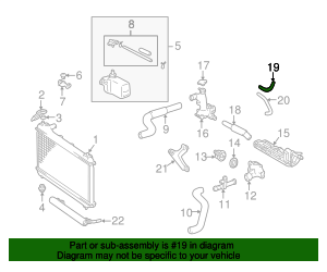 1997-2003 Toyota By-Pass Hose 16264-20010 | OEM Parts Quick