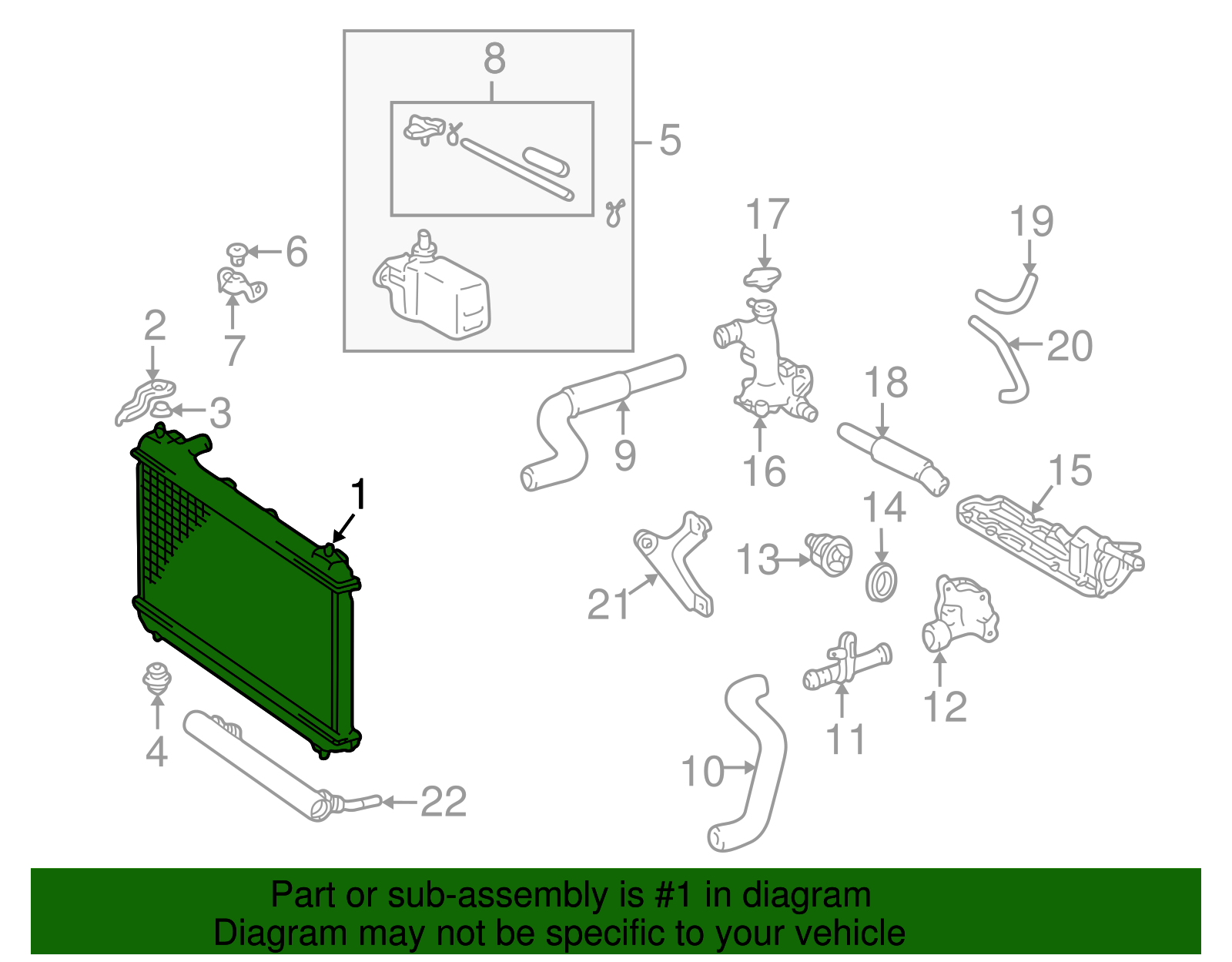 1997-2003 Toyota 1997-2003 Toyota - Radiator Assembly 16410-AZ038 ...