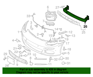 970-505-041-07 - Bumper Impact Bar 2014-2016 Porsche Panamera ...