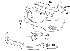 22905945 Front Bumper Energy Absorber 2016-2018 Buick Envision | GM ...