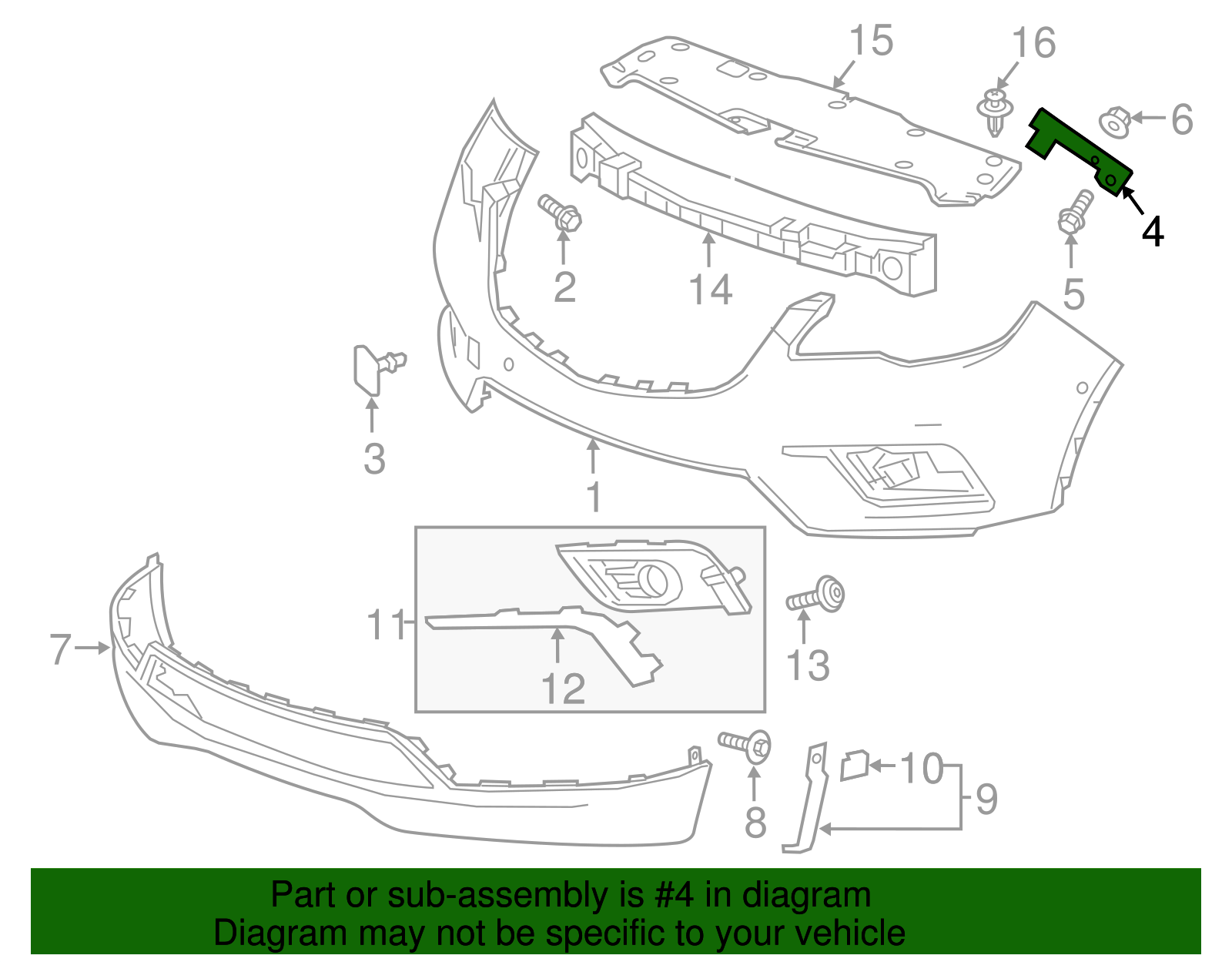 22977507 - Front Driver Side Bumper Fascia Guide 2016-2018 Buick ...