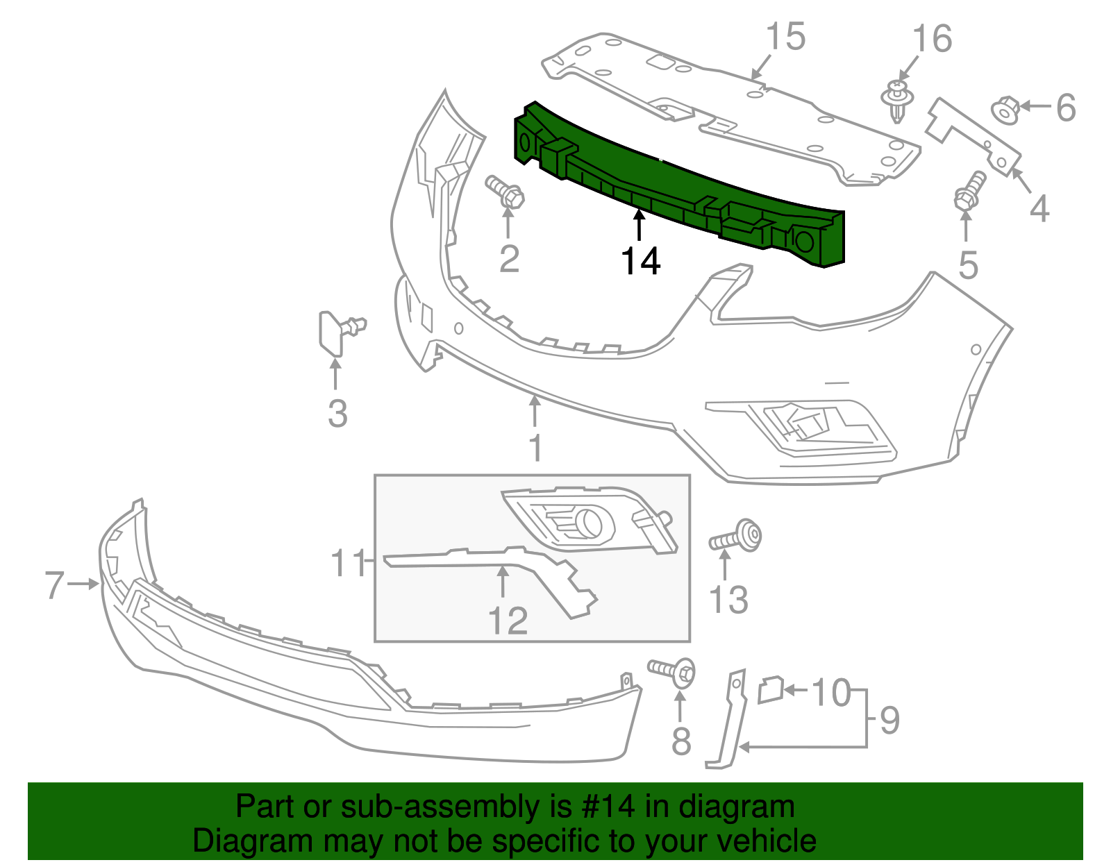 22905945 - 2016-2018 Buick Envision - Front Bumper Energy Absorber | My ...
