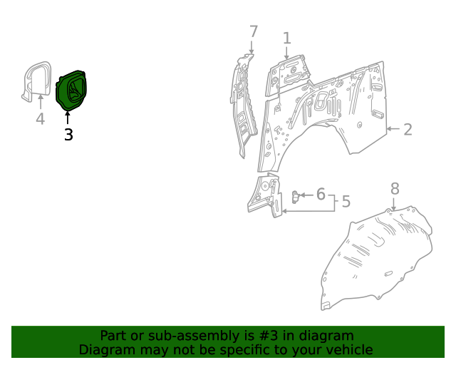 2021-2022 Cadillac Escalade ESV Driver Side Body Side Inner Panel ...