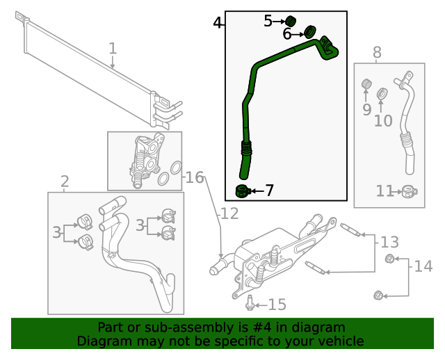 2019-2022 Ford Automatic Transmission Oil Cooler Hose Assembly JX6Z ...