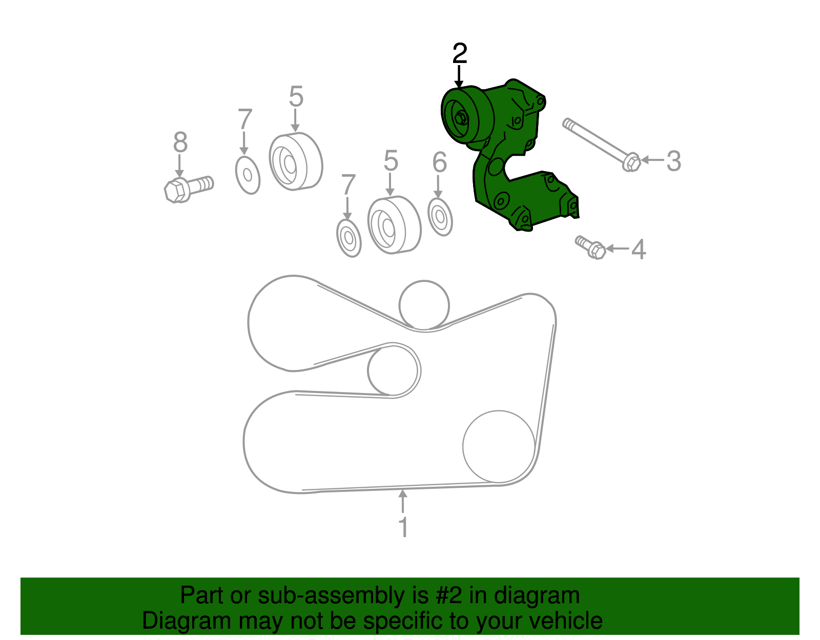 2005-2018 Toyota Serpentine Belt Tensioner 3.5L Avalon Camry Highlander ...