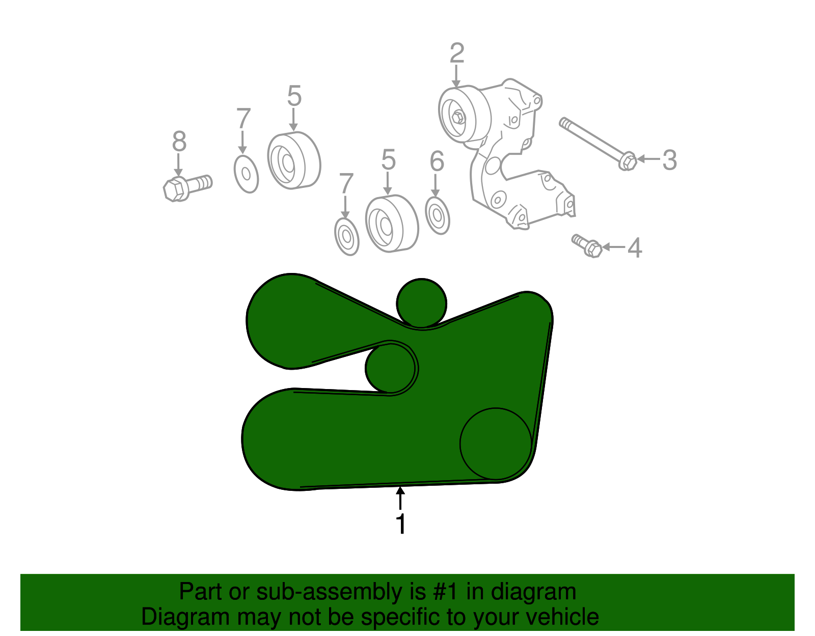 Genuine Toyota Serpentine Belt part# 90916-A2019 for 2010-2018 Toyota ...