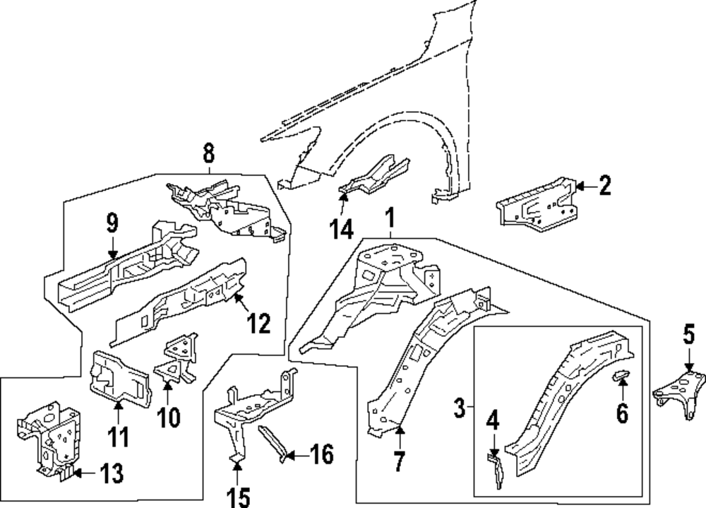 60712-30A-A00ZZ - 2023-2025 Honda Accord - Upper Rail Assembly Center ...