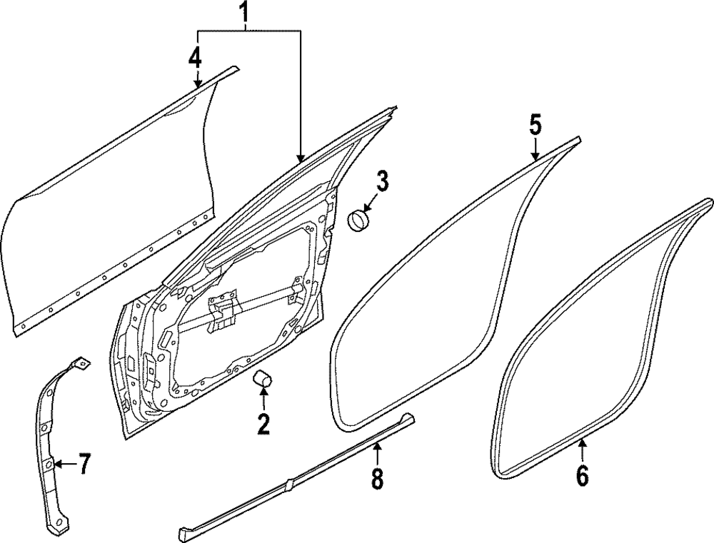 2021-2025 Genesis W Strip Assembly Front Dr Side Left-hand 82130-T1000 ...