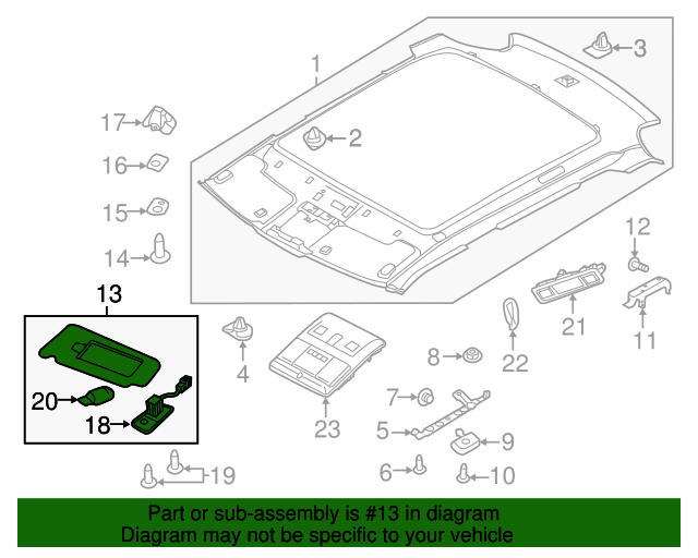 2012-2019 Land Rover Range Rover Evoque Sun-Visor LR084829 | OEM Parts ...