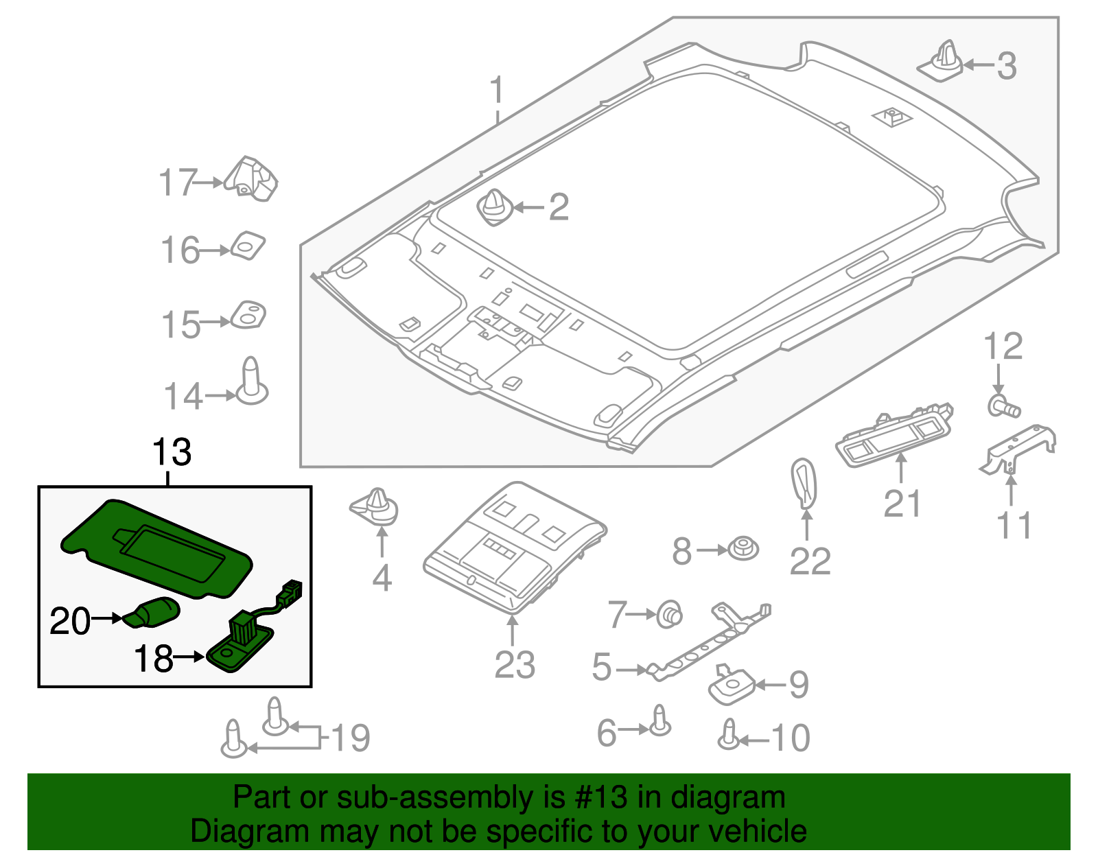 2012-2019 Land Rover Range Rover Evoque Sun-Visor LR084833 | OEM Parts ...