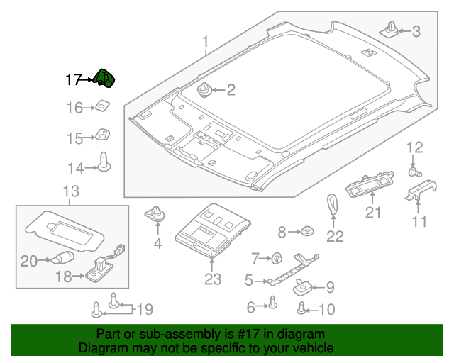 Genuine Sun-Visor Clip for 2012-2019 Land Rover Range Rover Evoque ...