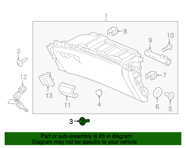 2016-2024 Honda Glove Box Assembly Bolt 90141-TZ5-A00 | Genuine Honda Parts