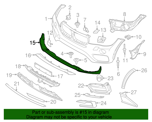 51-11-7-319-796 - Lower Cladding 2015-2019 BMW X6 | BMW OEM Parts