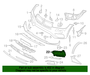 51117336512 - 2015-2019 BMW X6 Outer Grille (51-11-7-336-512) | BMW of ...