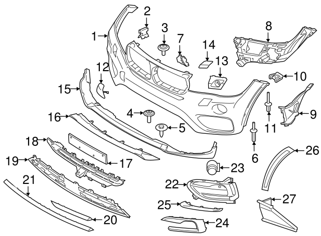 51117349364 - 2015-2019 BMW X6 Lower Trim (51-11-7-349-364) | BMW of ...