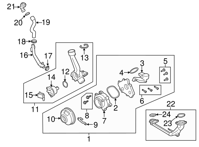 2012-2019 Porsche 911 Thermostat Housing 9A1-106-012-03 | Porsche Marin