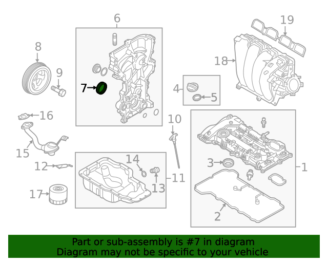 21443-2E110 - Rear Main Seal - 2012-2023 Kia | Kia Auto Parts