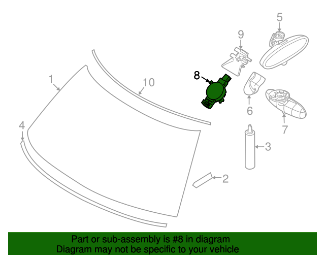 2020-2024 Mini Cooper Sensor rain/light/solar/fogging over HUD 61-35-5 ...